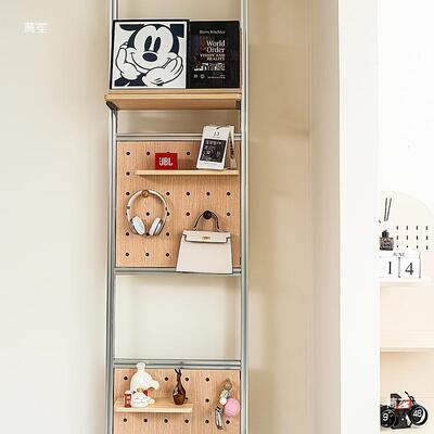 免打顶孔天立地洞洞AUP板屏风铝型材隔断油置物纳衣帽收架奶色春