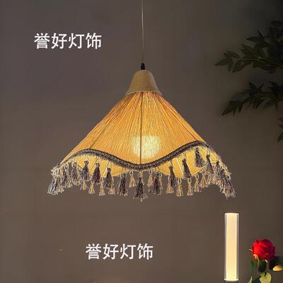 法式复古古风餐厅餐中吧饮饭店客54182厅餐桌吊灯具布艺室流苏卧