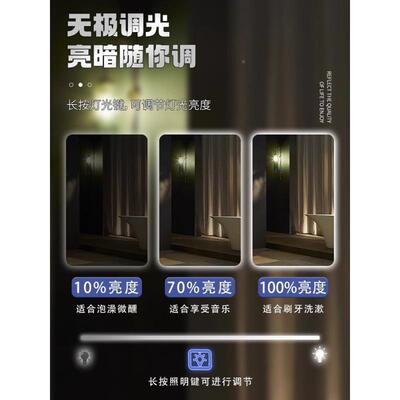 卫生间方形带发灯智能浴室镜屏化防雾led灯洗手台光BIP感应触妆镜