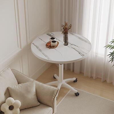 家用简接约带QZV滑桌轮圆桌可升降阳台小休桌闲待洽谈郁金香沙发