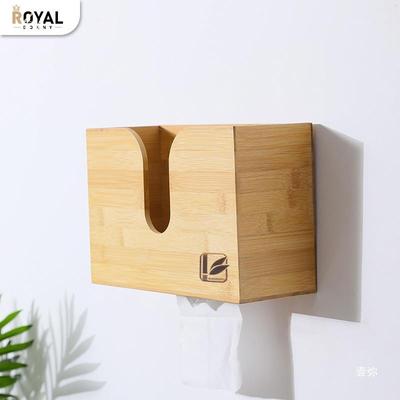 家厕所卫约生间客厅用727楠竹厨房壁挂式创纸巾盒简意收纳盒挂式