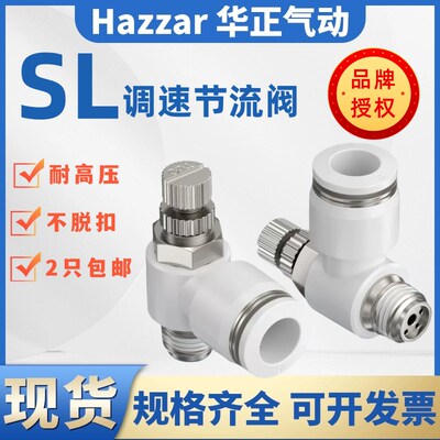 气动气管调速接头气缸节流阀SL4-M5 6-01 8-02 SL10-03/12/16-04A