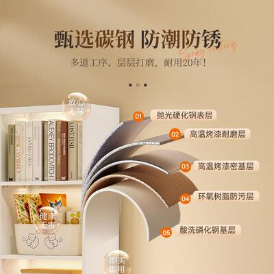 众之亿钢制床头书柜客阳多层落本ltao7421地置物架台儿童绘架卧室