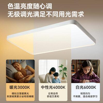 防眩全无光谱led吸间顶灯现代简隙约客厅灯护75038眼缝超薄房卧室