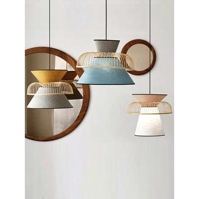 新中式米吊灯竹灯餐厅灯TB-63610民宿工程创意布编艺日式榻榻竹艺