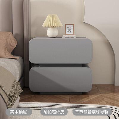 hn奶油柜风头简约现代UYX实木床头收纳床柜家用床t柜子卧室小型床