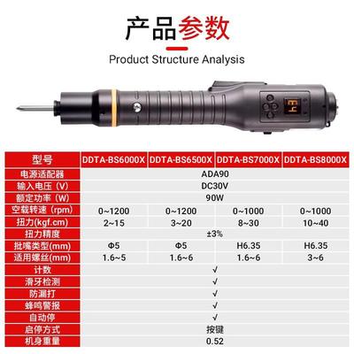 DDT12069A岛功塔全自动电电动螺丝批智能计数批带信号报警能无刷