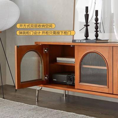 严选实木电中视柜家用客厅创意简拱门纳储物约收柜wyy20241古风视