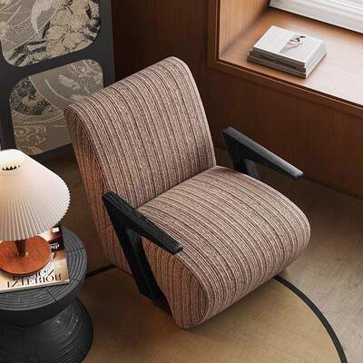 轻式中古法风实木休闲椅计师复古单人客ali-8255椅厅阳台民宿设沙