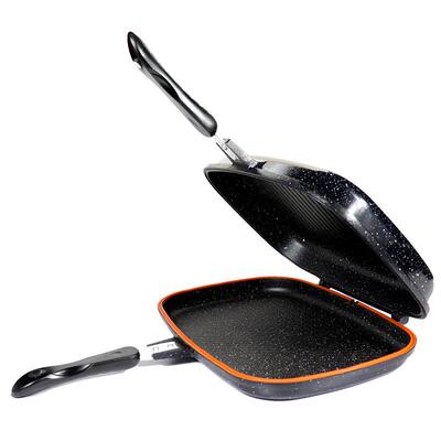 32cm36cm40cm44cm double grill fry pan铝压铸不粘锅双面烤盘煎