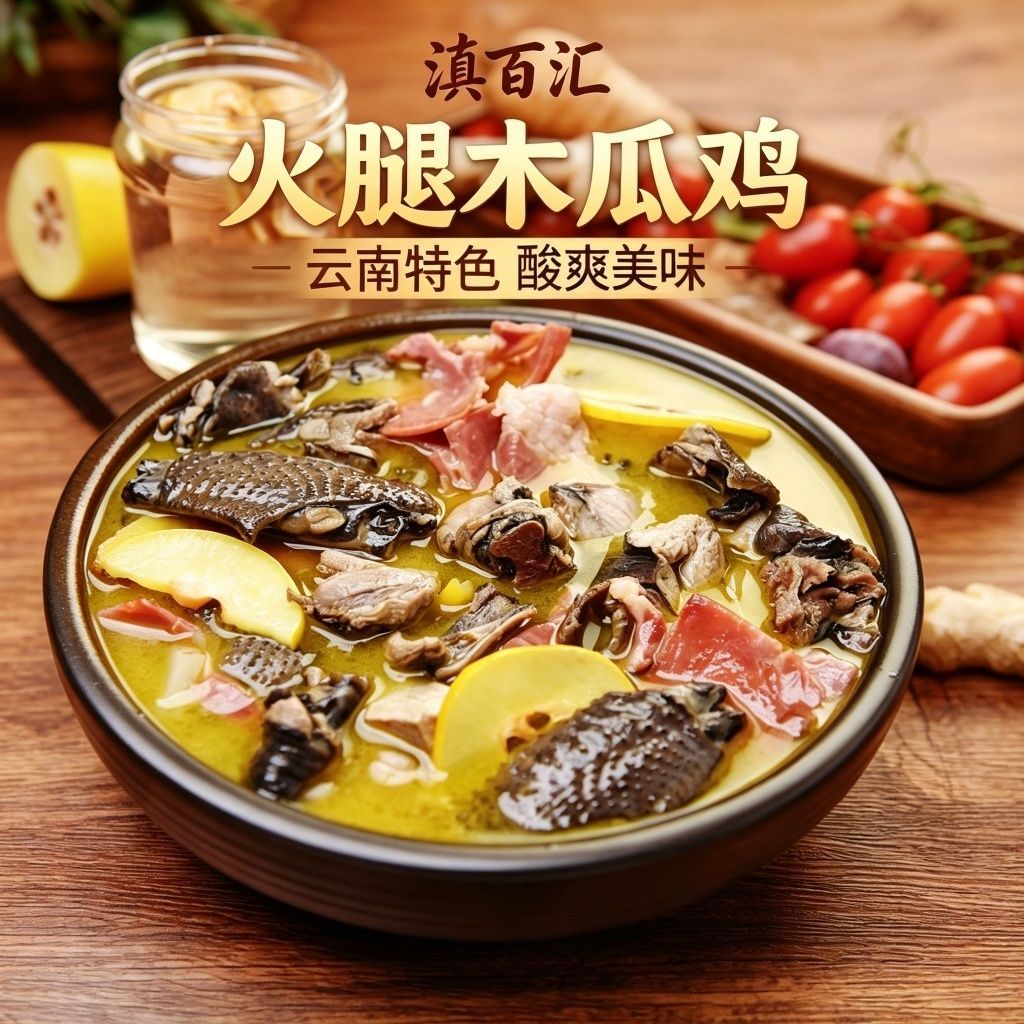 火腿木瓜鸡酸木瓜炖鸡真空包装云南特色美食家庭聚餐速食预制菜