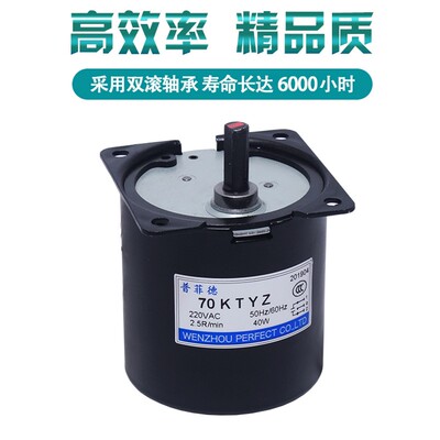 70KTYZ永磁同步电机微型低速正反马达交流齿轮减速电动机40W220V