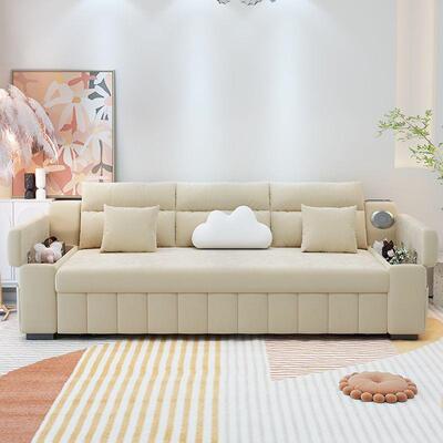 al沙发床T多功能两用37418油风家现代奶新款可拆洗办公用室客厅小