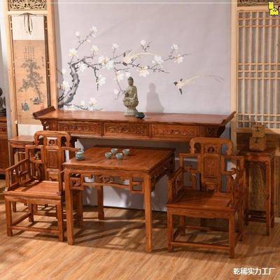 堂仿古农村神台台供桌八中仙47168桌中八家用四六桌条案仙六件玄