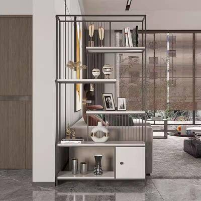 PBA现办公室落地代收纳书架靠展示架简约客厅铁艺墙多层柜隔断置