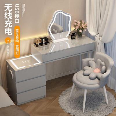 AUQ卧室高端梳屋妆台小型简约收纳床头柜化台一妆体书桌出租化妆