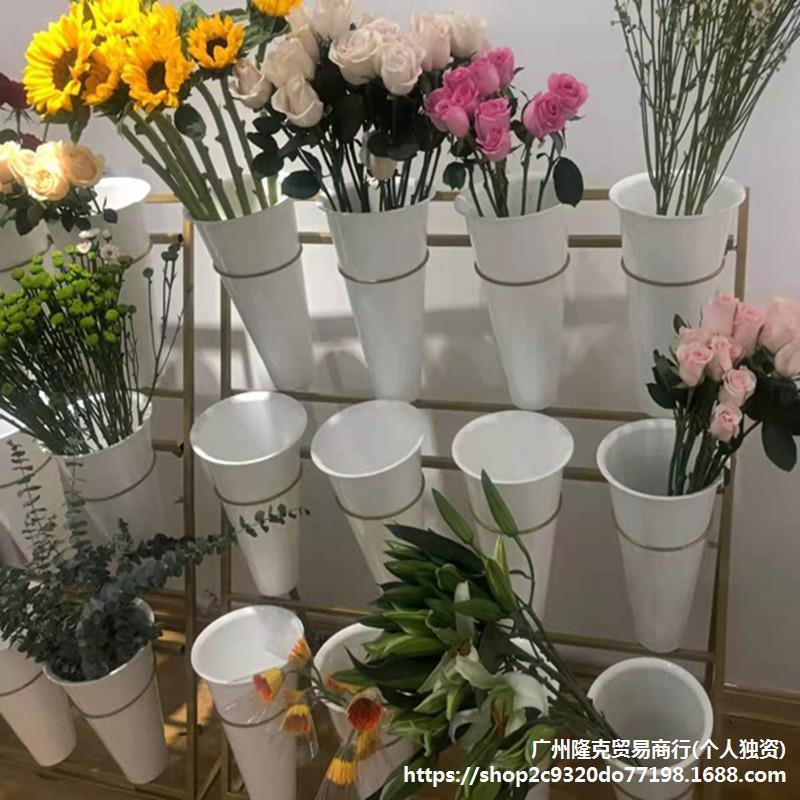 花店鲜花架展示金属铁艺子可移动组装落料地式花架子鲜YLE花塑桶
