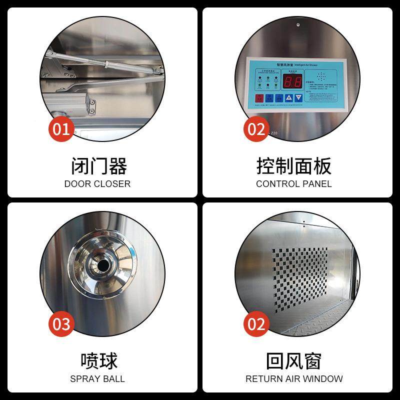 彩钢板风淋室红感应简易洁净风机无智能净化板/风房净外化尘淋车