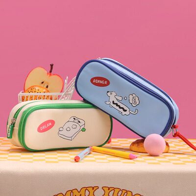 【多功能】never笔袋透明可视多层收纳大容量男孩子小学生初中女