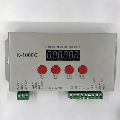 幻彩SD卡跑马控制器K-1000C可编程控制器可写码DMX512全彩控制器