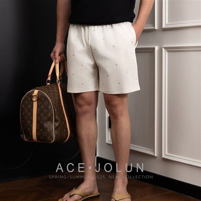 白色休闲四分短裤男夏2025新款夏季宽松外穿薄款男士沙滩运动裤子