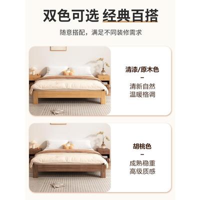 批全实约5木双人床现代简1/2/出QMA/8榻榻米民宿租房用无床头排骨
