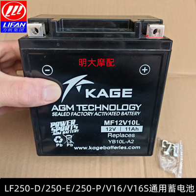 力帆配件LF250-D/250-E/B/P/R/V16/V16S缸250太子用电瓶蓄电池10A