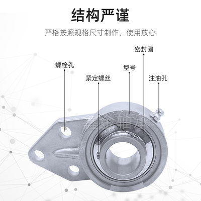 不锈钢外球面带悬挂式轴承座SUCFB204 S205 SUCFB206 207 UCFB208
