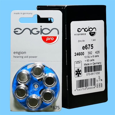 engion电池e675助听器电池A675峰力瑞声达优利康唯听耳蜗电子PR44