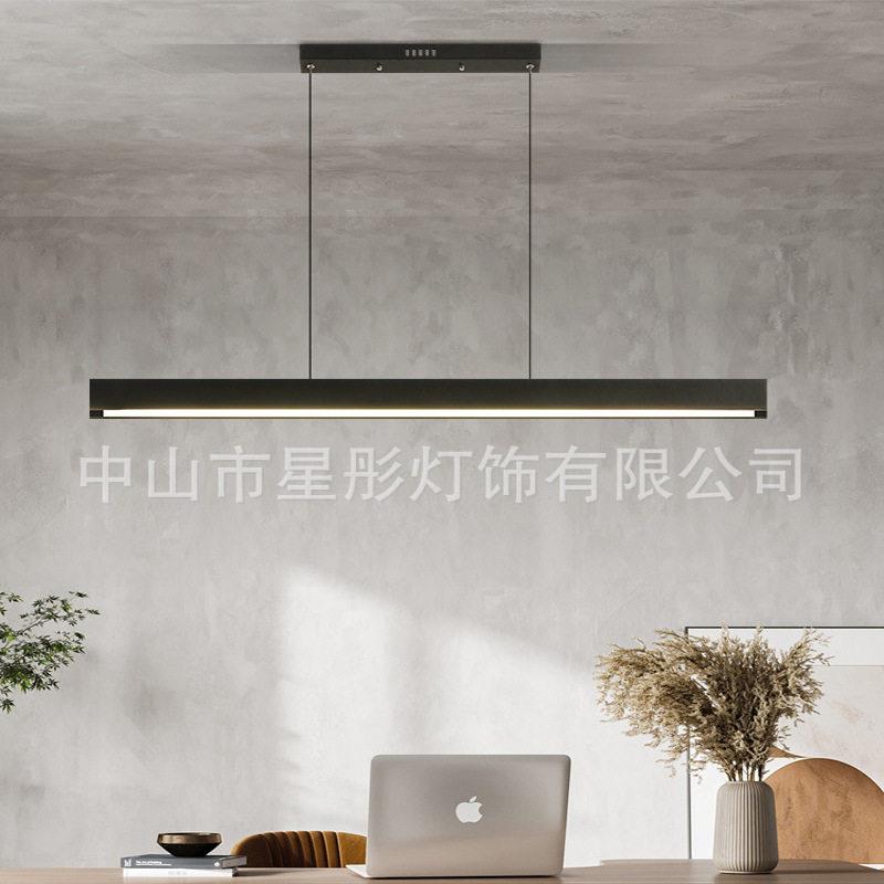 一字吊灯餐厅灯北欧现极简护眼灯吧台岛台餐桌吊灯饭厅灯具