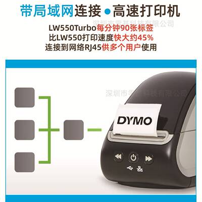 DYMO达美Label Writer550 Turbo不干胶热敏条码标签打印机替代450