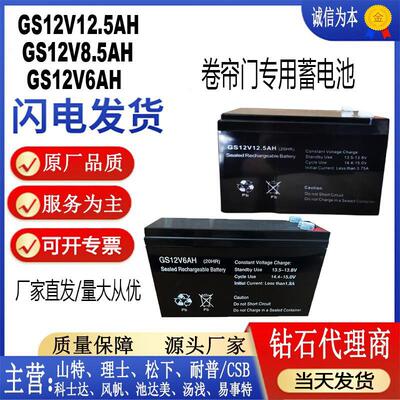 GS12V12.5AH医疗设备GS12V8.5AH消防监控GS12V6AH卷帘门用蓄电池