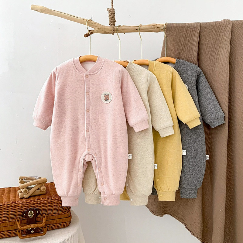 小熊对开婴幼儿连身衣宝宝哈衣爬爬服