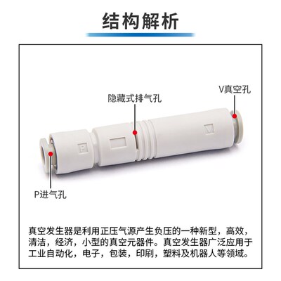 SMC型真空发生器气动ZU05SZUO5LZU07SZU07L负压发生大器流量吸力