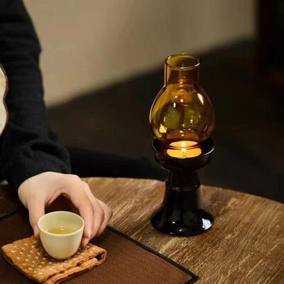 空幻烛烛台家用香薰玻璃摆件高级围感复古中禅意创蜡ABS意式氛灯