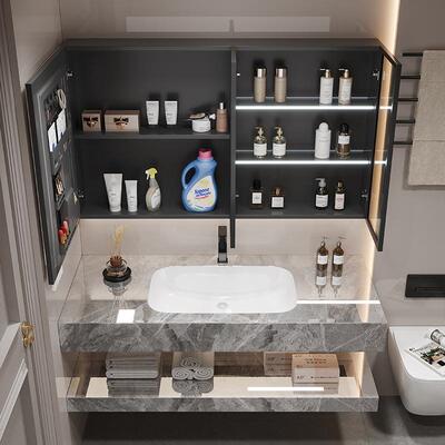 轻一奢岩板缝衔接组陶40478瓷体浴室柜合卫生间洗盆漱台洗手台洗