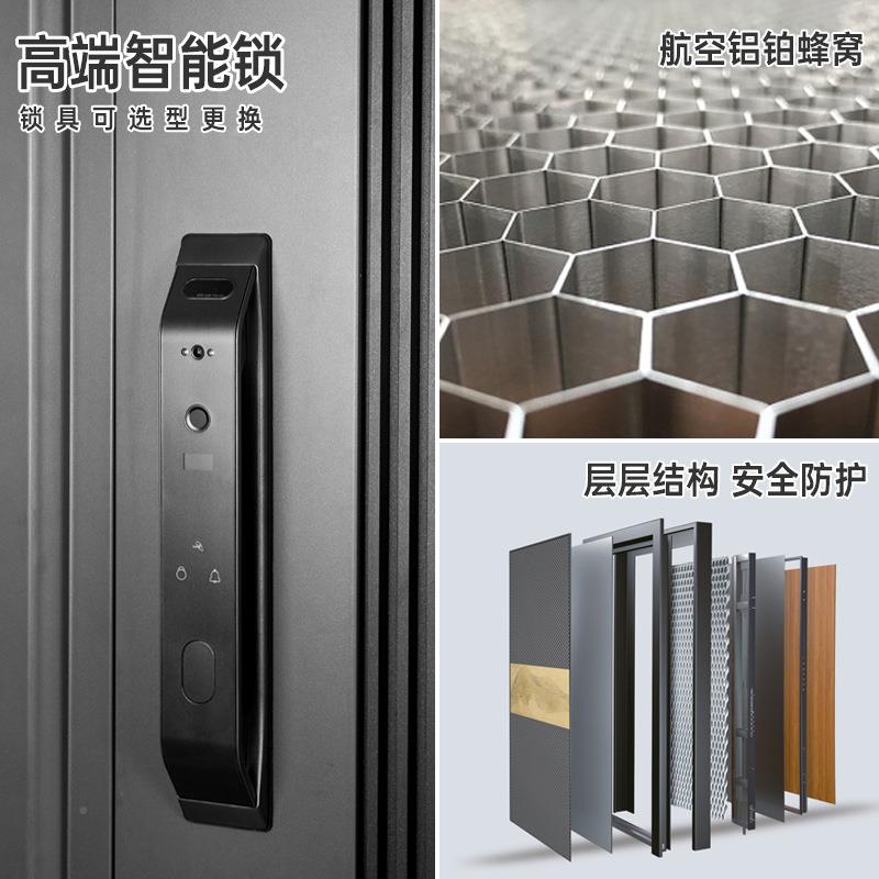 铸铝门家用大门安全门进户工605程门子门母门加门厚入户甲级盗防