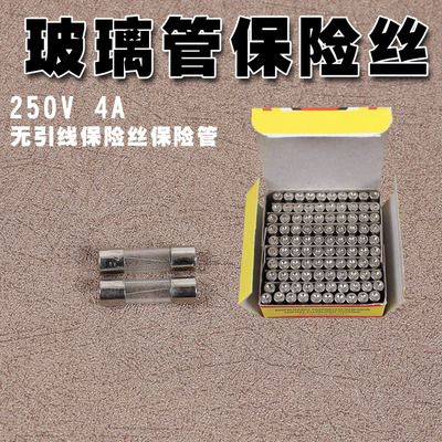 全新 250V4A无引线玻璃管保险丝液晶常用保险管保险丝尺寸:5*20MM