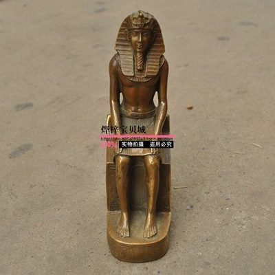法老王铜像纯铜埃及坐像摆件