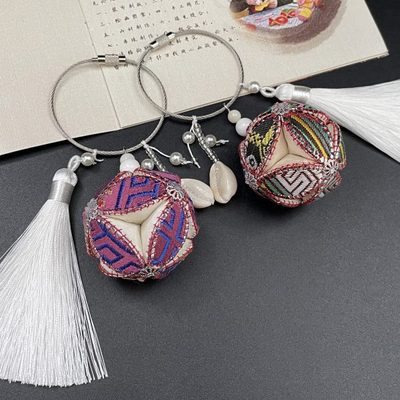 广西靖西 绣蕴坊绣球 纯手工 4cm大圈扣绣球 挂件