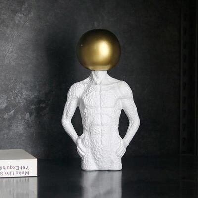 几何抽意象头像人物装雕塑摆关件样HGA板间客厅玄电视柜创肌肉人