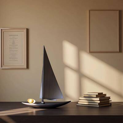 中古摆风级高感一帆风顺帆船件样板间电视柜书办公室桌面装房KOW