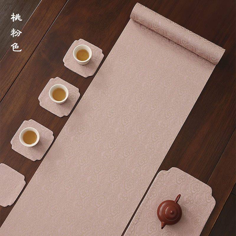 中式禅意茶席长条 防水织锦茶旗 布艺茶台桌布 简约国风轻奢茶垫