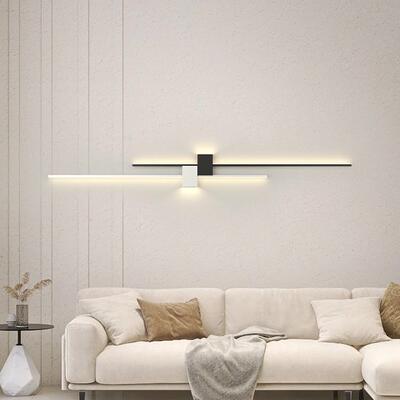 床壁灯12031卧电室现代简约极简长条接客厅背景墙免线过道主卧充