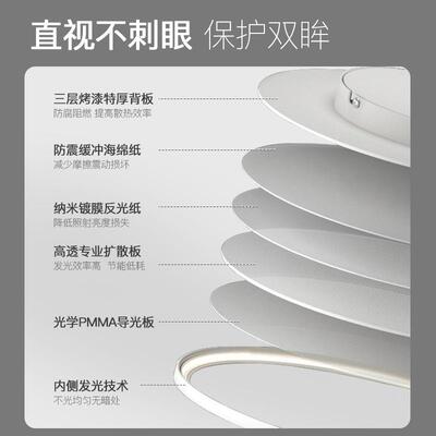 全光谱客149灯长方形吸顶灯极简超薄l现代简约ed护眼灯2年0厅25新