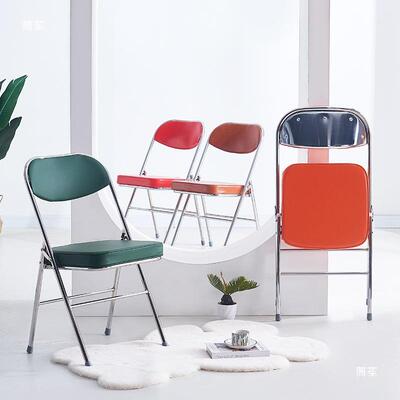 简约特厚折凳叠椅餐椅中古椅网灯摄影基地芯GQR绒椅红子可折叠子