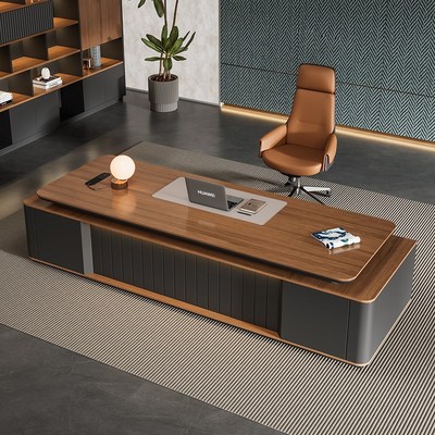 新款老板b桌办公桌椅组合烤漆加厚总裁经理主管大班台简约现代家