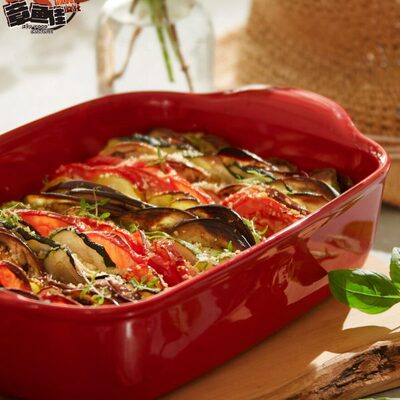 法国Emile Henry 长方形烤盘烤箱用珐琅彩陶瓷烤鱼盘家用烤盘盖子