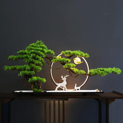 新式仿M00146客松盆景办公室摆迎件绿植玄中关装饰品样板间酒店微