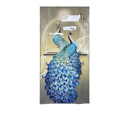 新镶中424式孔雀入户晶玄关装饰画轻奢高档ELD发光瓷钻走廊过道壁
